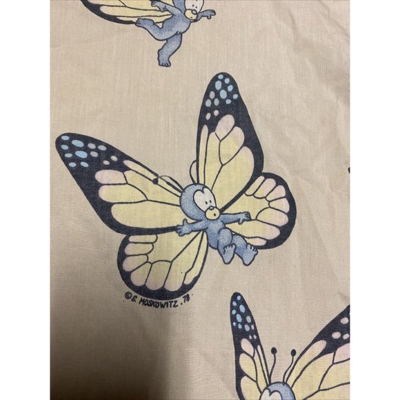 Bedding | Rare Vintage Stewart Moskowitz 1978 Butterfly Sears Fitted ...